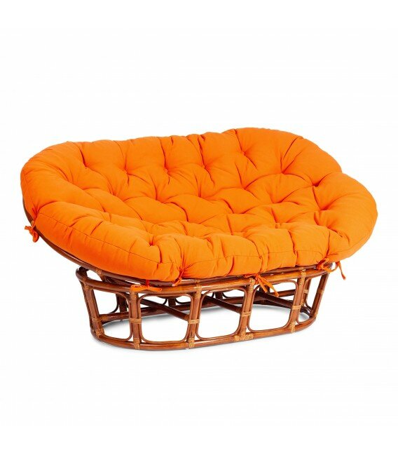 Диван MAMASAN/мамасан 23/02 W /с подушкой/ подушка 182х119 см, 169х102х80 см, Cognac (коньяк), ткань, оранжевый, С 23