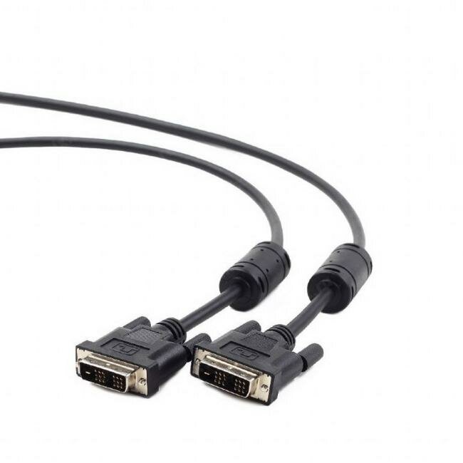 Кабель DVI-D single link Cablexpert CC-DVI-BK-6, 19M/19M, 1.8м, черный, экран, феррит. кольца, пакет