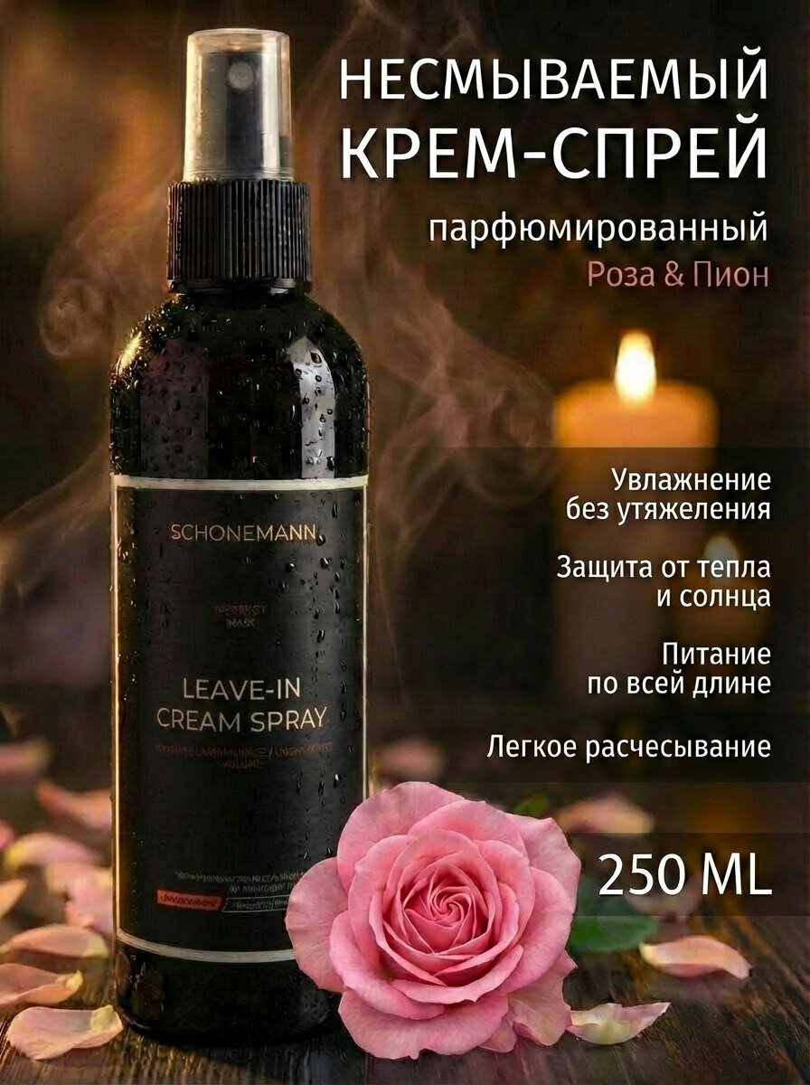 Несмываемый крем-спрей для волос Восстановление и защита от секущихся кончиков, Schonemann 250 мл.