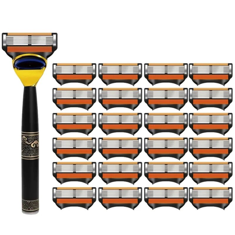 Лезвия для безопасной бритвы из нержавеющей стали 1 handle 24 blades