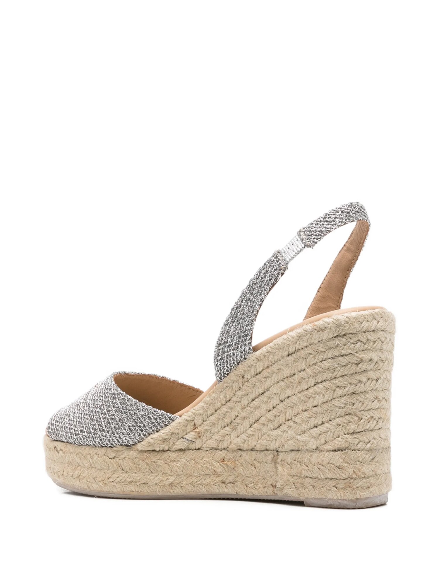 Эспадрильи Manebi Glitter-detail wedge espadrilles, размер 40, серебристый/красный — фото 1