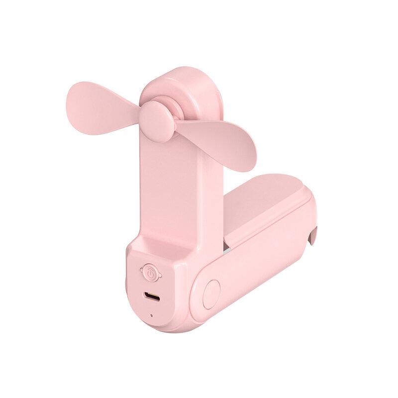 USB складной мини-вентилятор с подставкой для телефона и перезаряжаемым светодиодным макияжным зеркалом-фонариком,