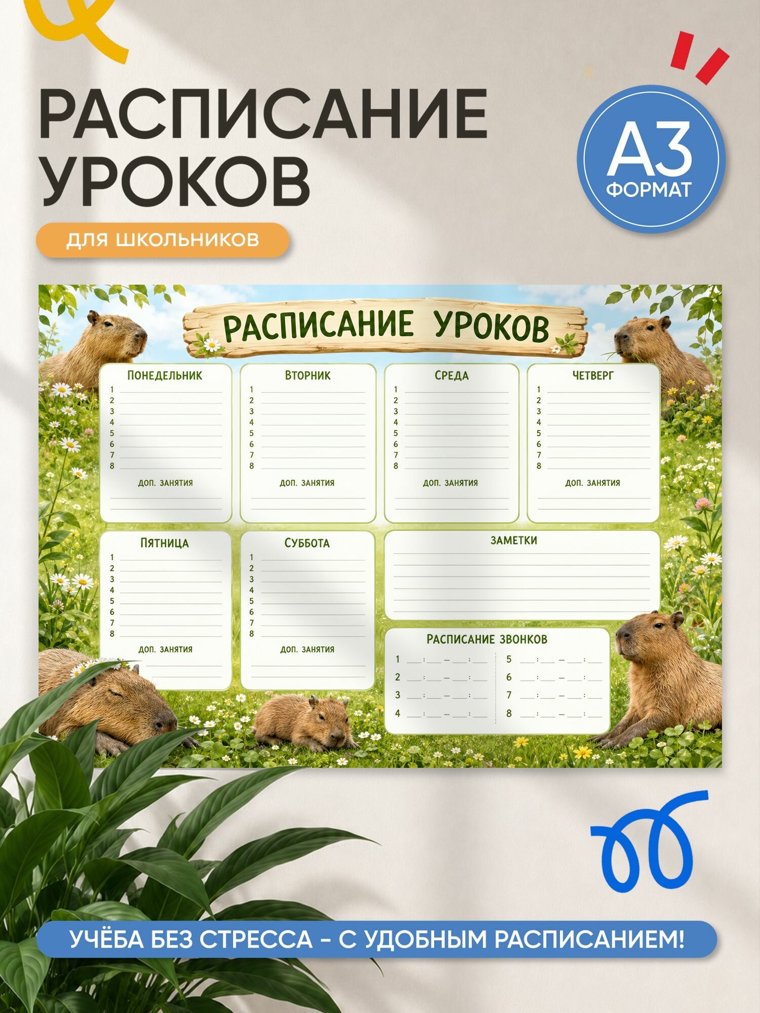 Расписание уроков Капибара