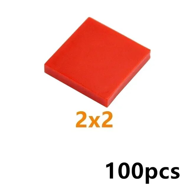 Леду блочные конструкторы кирпичики гладкие Красный, 2x2-Red