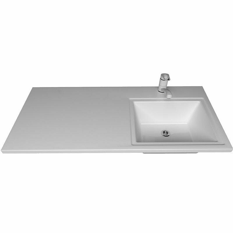 Раковина Stella Polar Мадлен 105 R SP-00001368 Белая, искусственный мрамор, с местом под стиральную машину