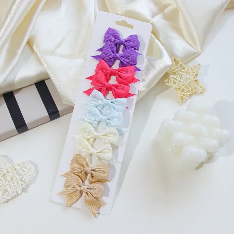 10 шт, заколки CUTE BOWS с бантом для девочек Белый, FJ009-15