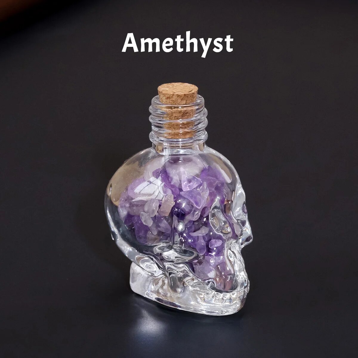 Бутылка-самоцветник с кристаллами Фиолетовый, Amethyst