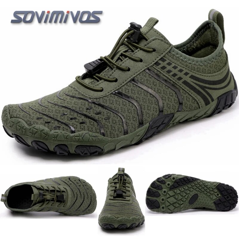 Эластичные пляжные аквашузы Adidas unisex 44, T83-ARMY GREEN