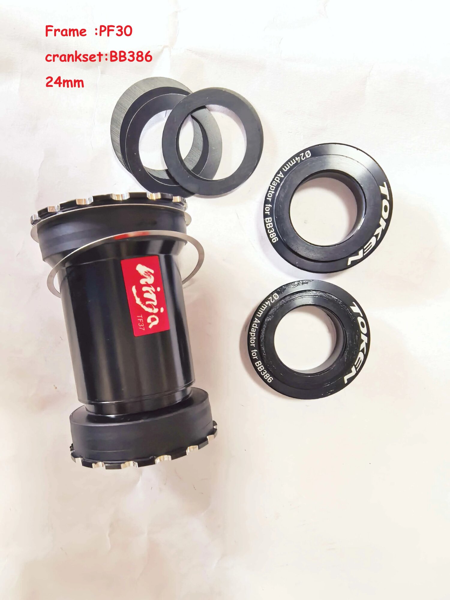 Велосипедный кареточный подшипник TOKEN Press Fit PF30/BB386 для Shimano 24 мм