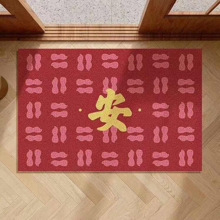 Резиновый коврик для входа PVC с петелькой 80x120 см, противоскользящий, износостойкий, для внутреннего использования