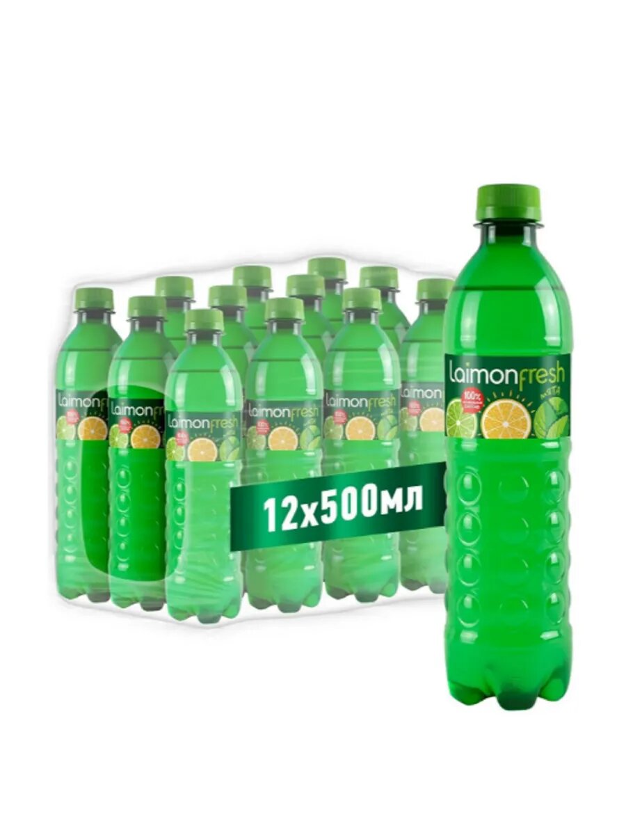 Laimon Лимонад Fresh Лайм-Лимон-Мята, 12 шт по 0,5 л