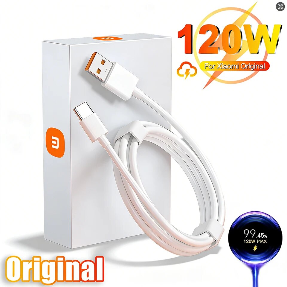 Оригинальный кабель USB Type-C 120W/67W для Xiaomi Mi 17 Pro Max, 14 Ultra, 13T Pro, Redmi Note 15, K90, Poco, Turbo Fast Charging 6A