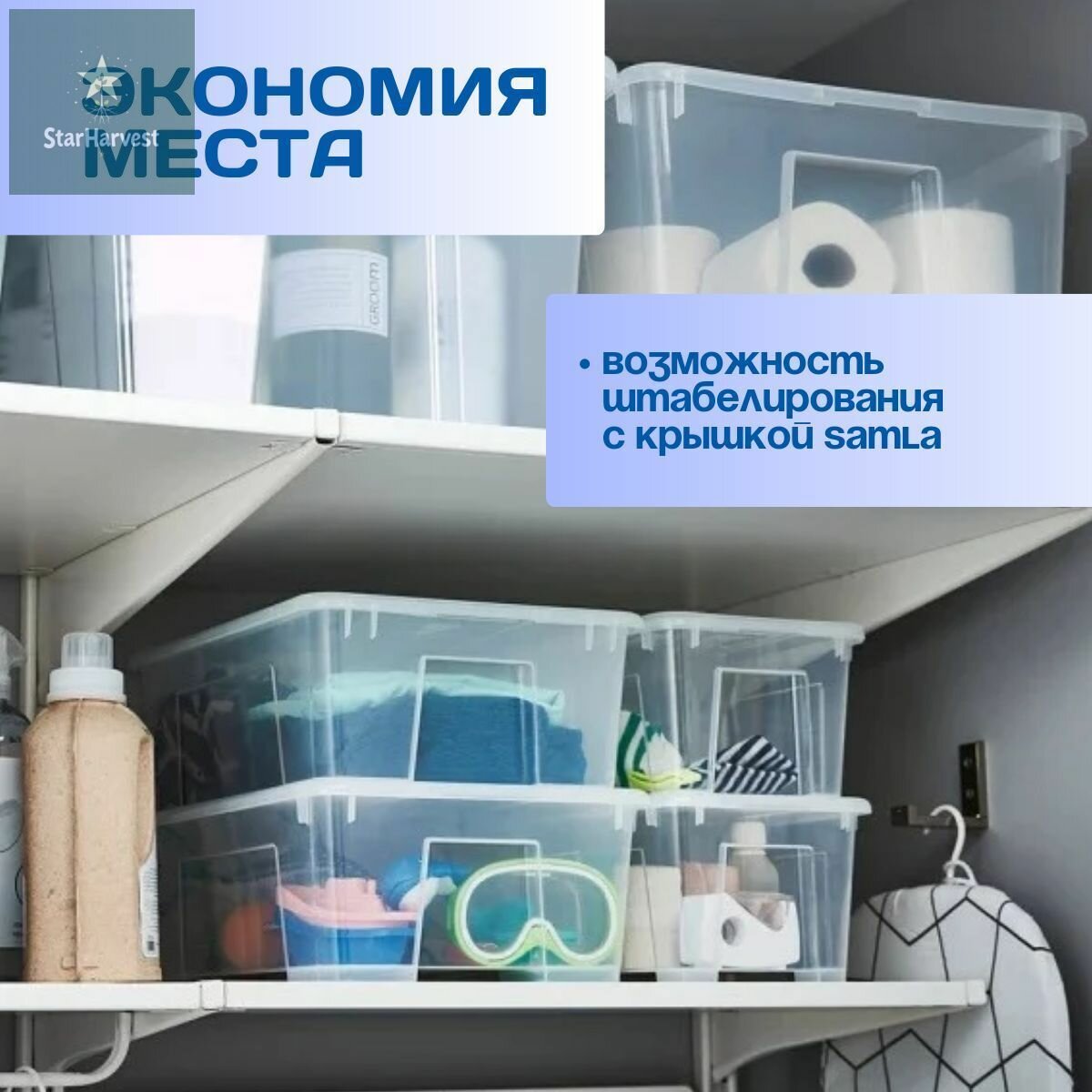 Ящик для хранения длина 39 см, ширина 28 см, высота 14 см.
