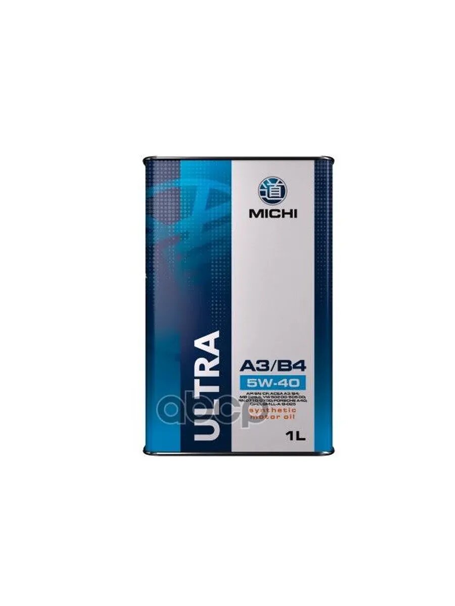Michi Ultra 5W-40 A3/B4 Синт. (1Л) Api Sn/Cf, Acea A3/B4, Vw
