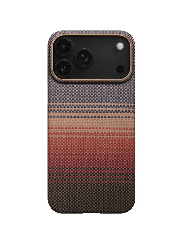 Чехол на iPhone 17 Pro Max Uecoo с магнитом MagSafe кевларовая текстура беспроводная зарядка противоудар