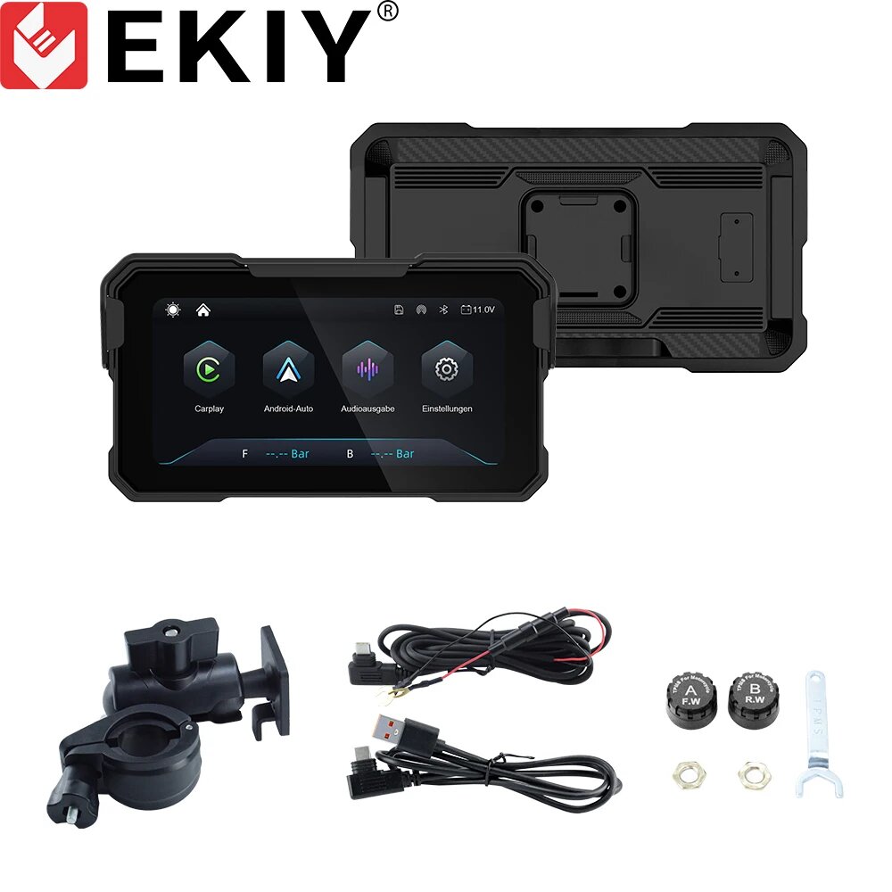 Портативный цифровой GPS-навигатор для мотоциклов EKIY 6.25 дюймов с беспроводным CarPlay M10-TP-AE