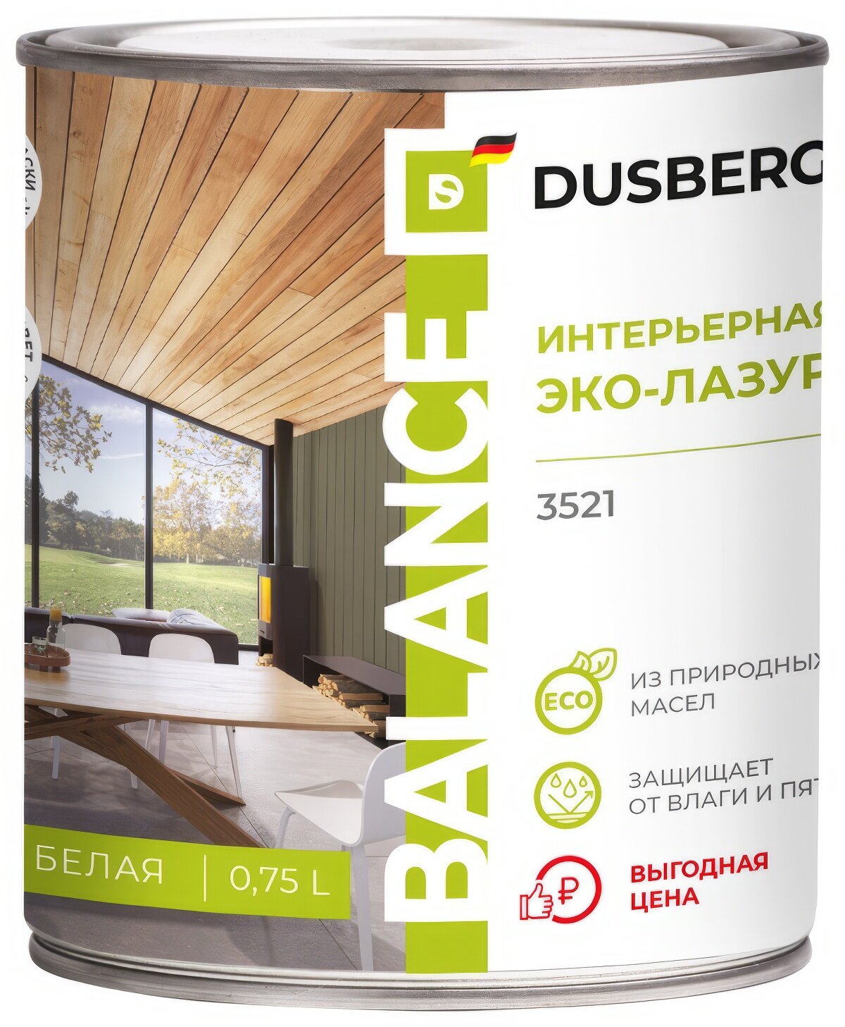 Эко-лазурь BALANCE интреьерная белый 0,75л