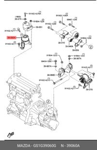 Опора Двигат. прав. верх. mazda 6 (Gh) 07-12 (Mazda GS1G39060G)