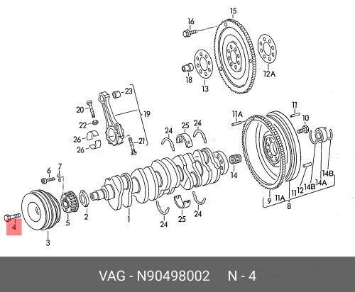 Болт шкива к. в. AUDI/VW M18x1.5x110