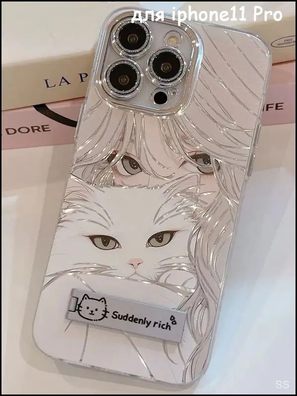 Чехол для смартфона Подходит для iPhone 11 Pro Cat girl, Аниме-узор, Милый стиль