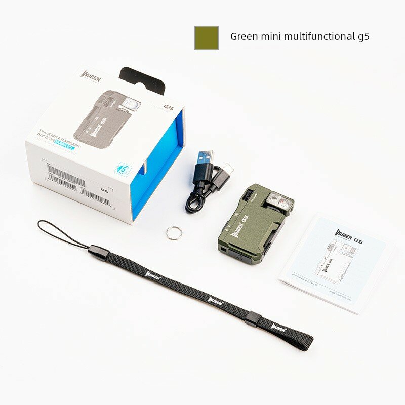Фонарь Wube Wuben G5, портативный, с магнитным креплением, EDC, мощный, с RGB-подсветкой (красный и синий мигающий