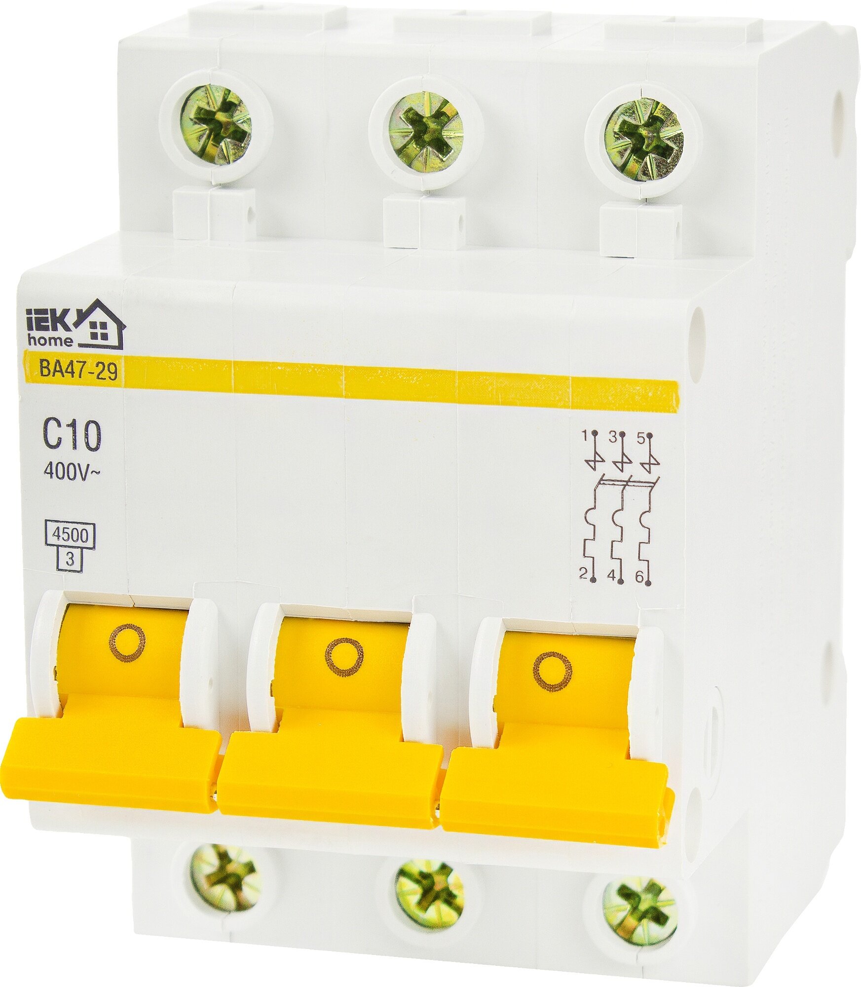 Автоматический выключатель IEK Home ВА47-29 3P C10 А 4.5 кА