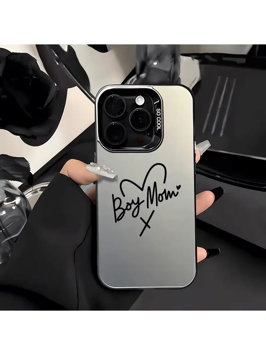 Чехол на IPHONE 16 PRO чёрный Boy Mom