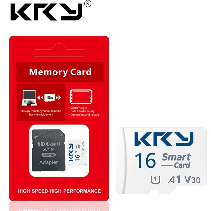 KRY microSD карта памяти 128 ГБ U3 Class 10 16GB