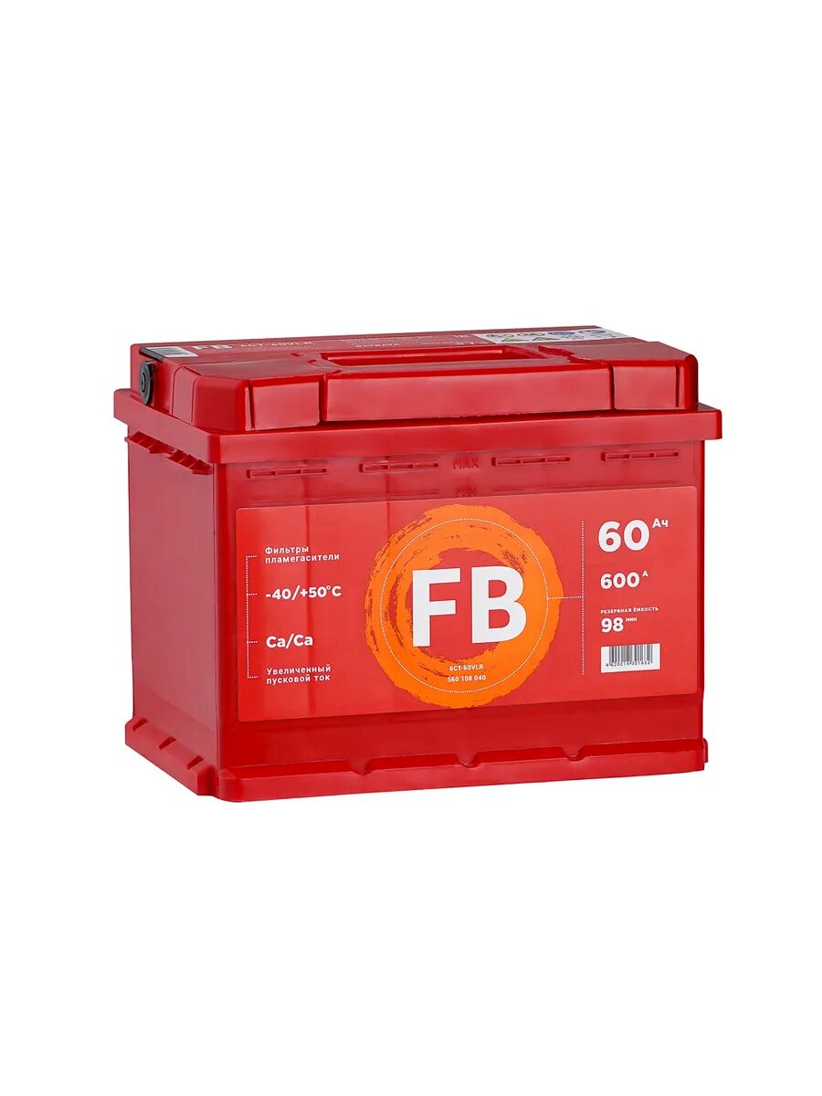 Аккумулятор FB Standart 60А/ч обратный R+ L2 EN 600 А