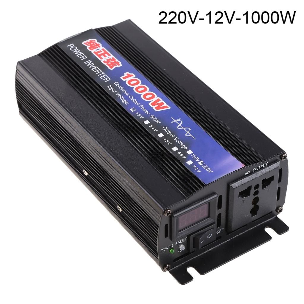 Тихий инвертор чистый синус для авто и солнца, 12V - 1000W