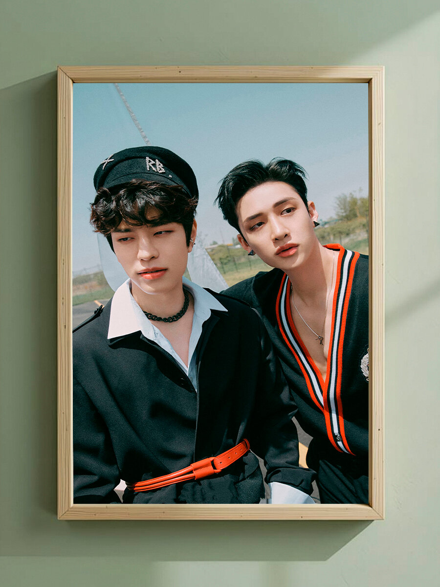 Постер, плакат на стену "Дуэт портретов: группа Stray Kids / Stray Kids" 42 см х 29,7 см (А3) Без Рамы