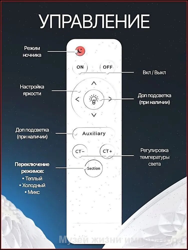 Люстра светодиодная LUCIMO, 120 Вт, 50 см, с пультом управления, для гостиной или кухни — фото 1
