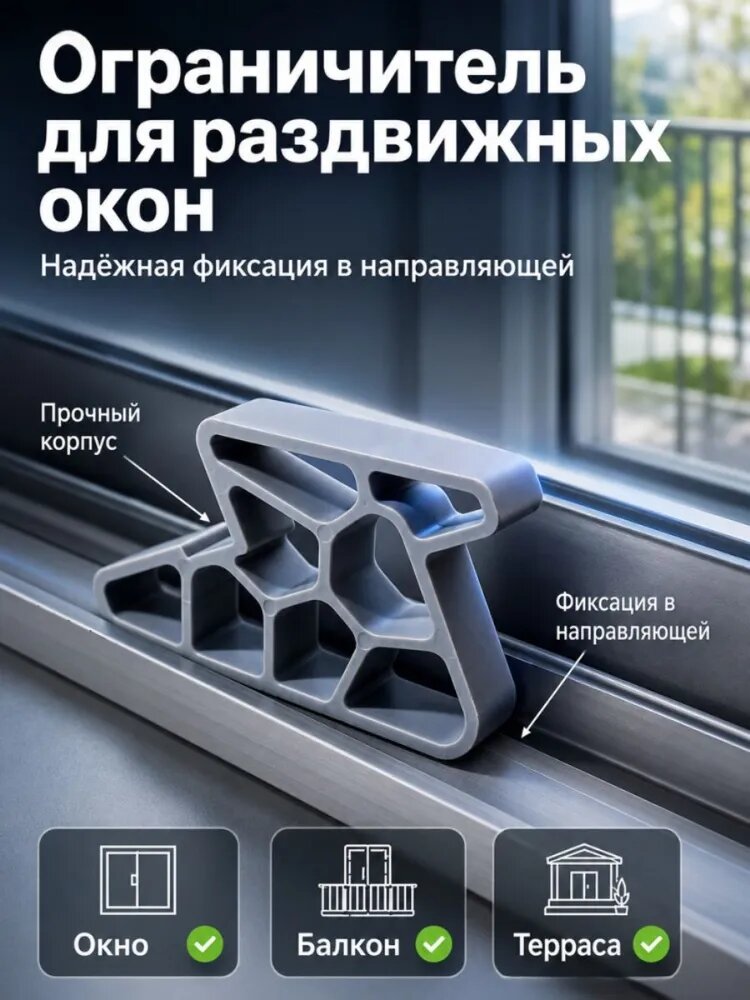 Ограничитель-замок на окно и балконную дверь, защита от выпадения детей и кошек, блокиратор со стопором для ПВХ, белый, окно пластиковое, стопор для окна
