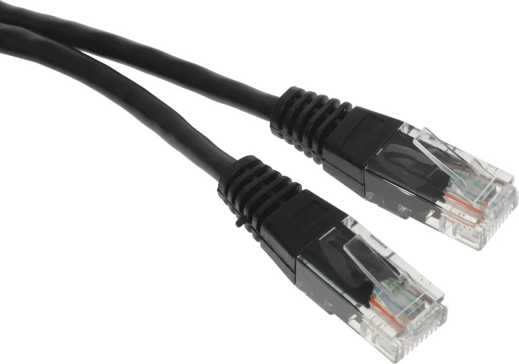 Патч-корд LanMaster вилка RJ-45, вилка RJ-45, кат.5E, ПВХ, 5м, черный