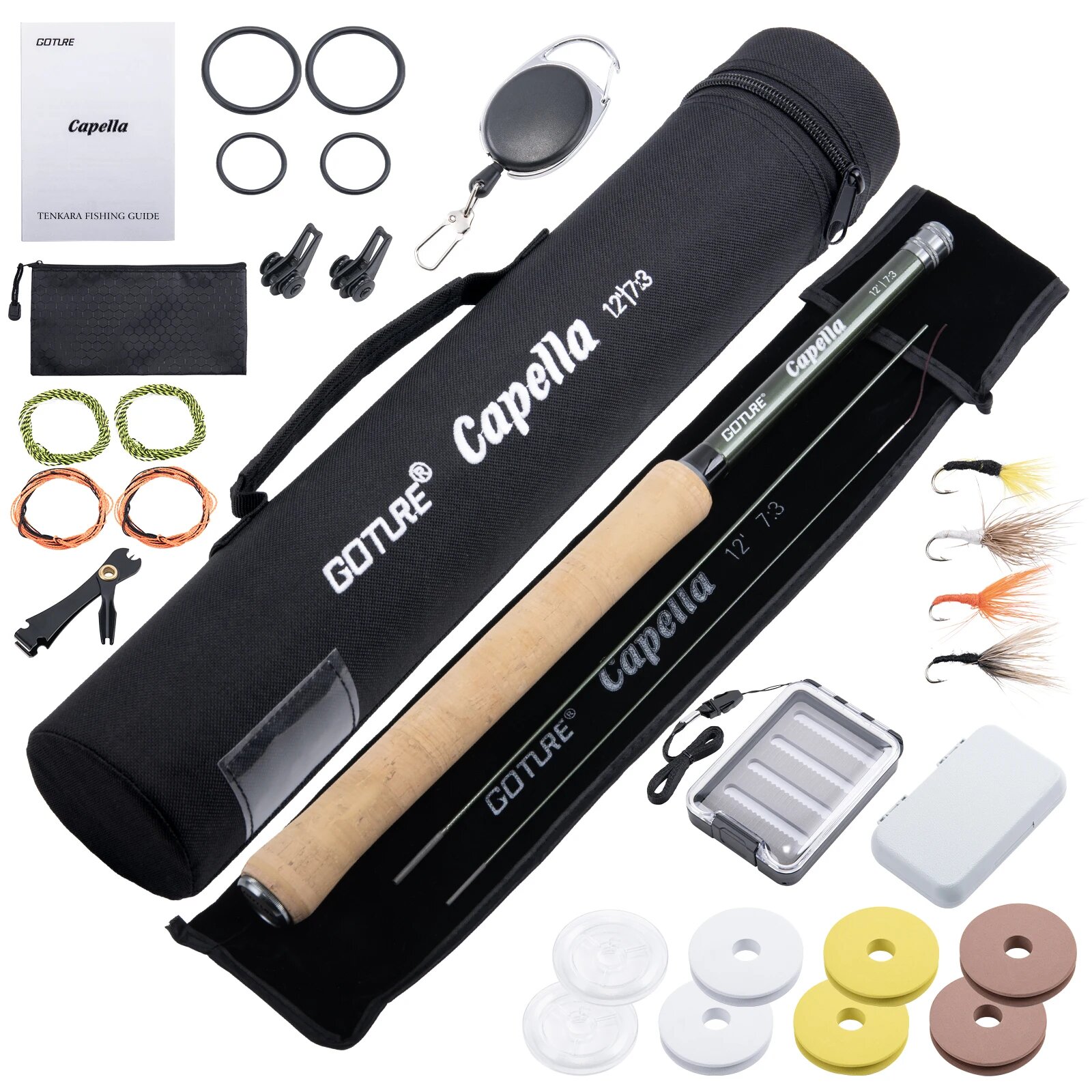 Набор удочек Goture Tenkara из углеродного волокна 12 футов cork kit