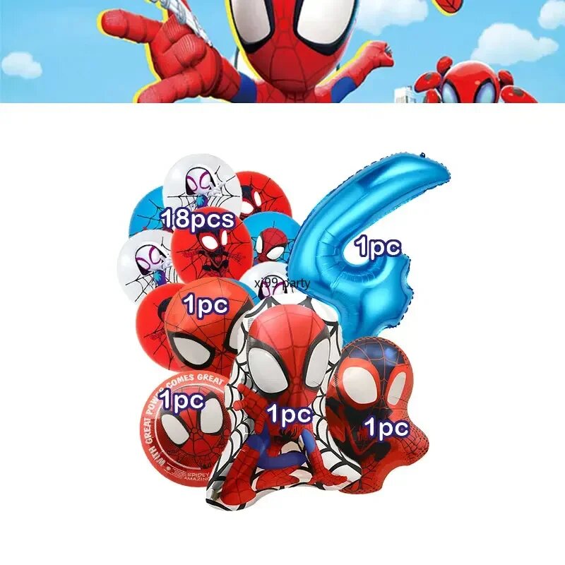 Набор для детского дня рождения «Спайди и друзья» Hasbro balloon-9pcs- 4