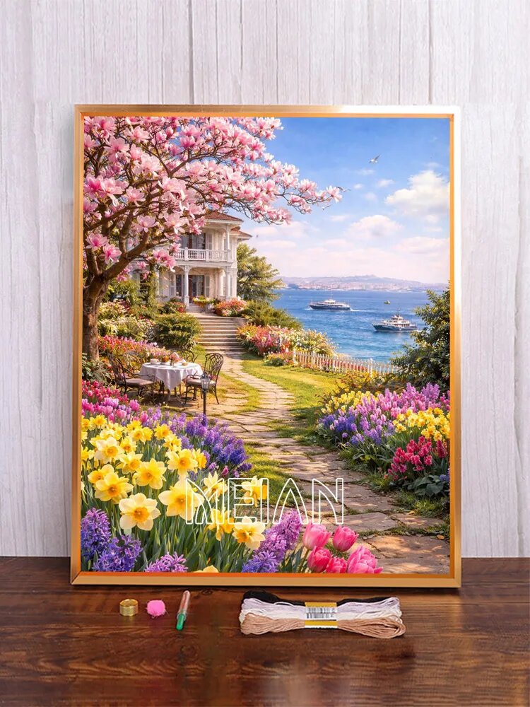 MEIAN Набор для вышивания,30x40CM,14CT,40 цветов