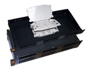 Кросс оптический для телекоммуникационного шкафа LANMASTER, 1U, черный LAN-FOBM-RM-3P