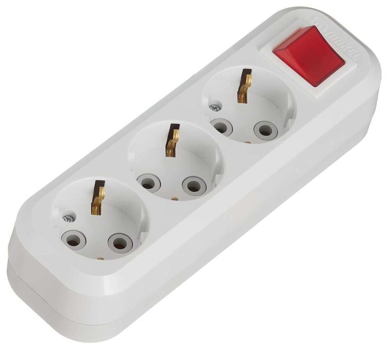 Колодка электрическая 3 розетки Makel 16 А 250 В 2,2 кВт с выключателем белая (MGP211)