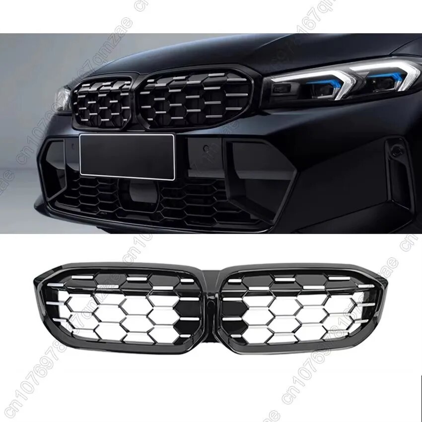 Передняя решетка почек в ромбовидном стиле для BMW 3 серии G20 G21 M-Sport 320i 325i 330i M340i LCI 2022-2024, сменные гоночные решетки