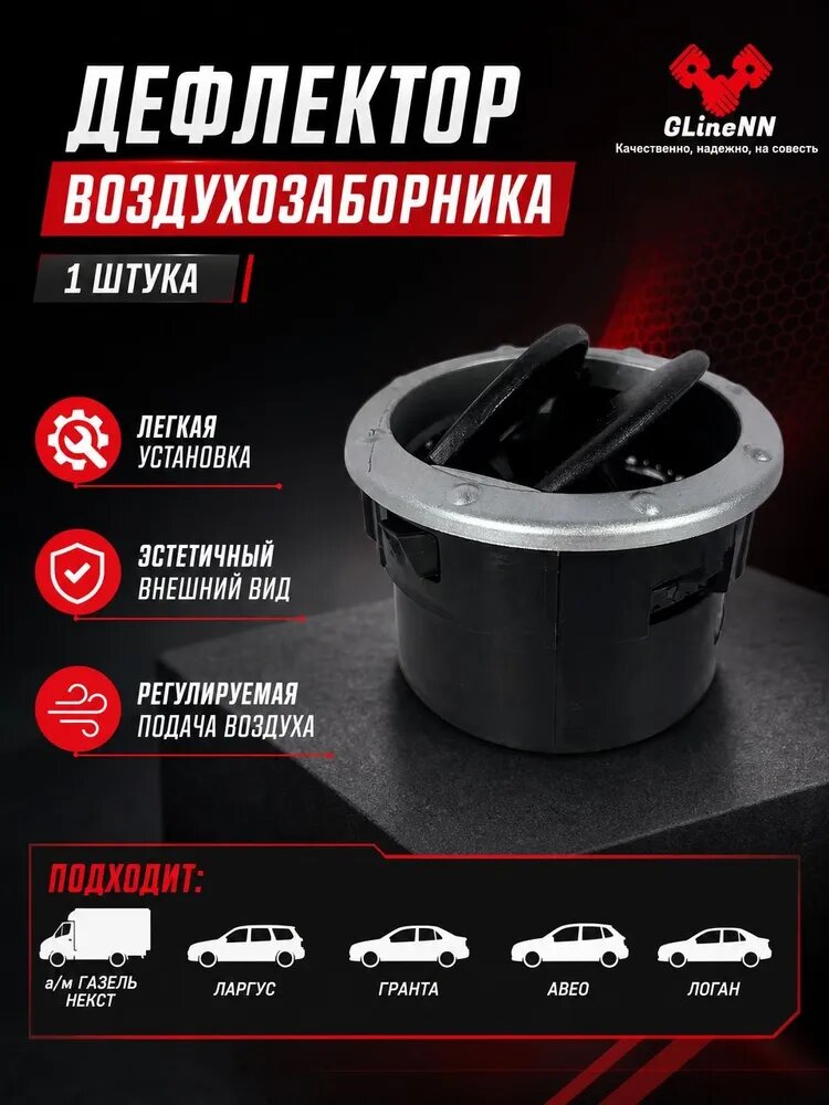 Дефлектор воздушный сопло обогрева для а/м газель некст, ларгус, гранта, авео (1 шт)