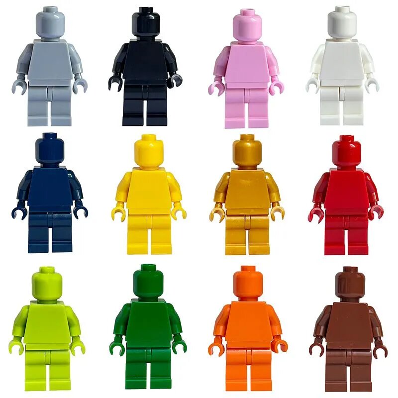 Однотонная модель минифигурки из конструктора body building block, минифигурка высотой 4,5 см, совместимы с легo конструкторами