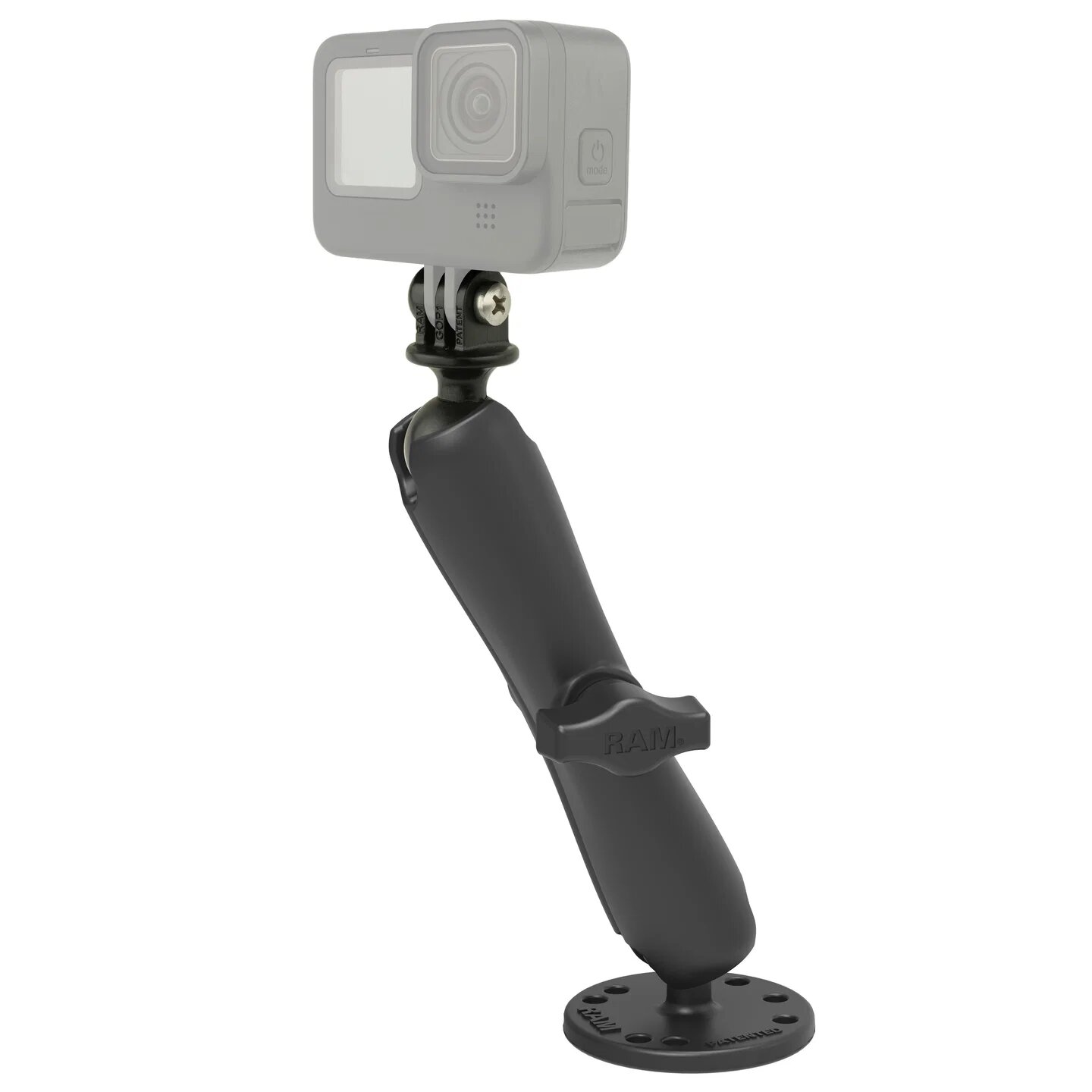 RAM-B-138-C-GOP1 крепление RAM камер GoPro на плоскую поверхность, круглая площадка, муфта 150 мм