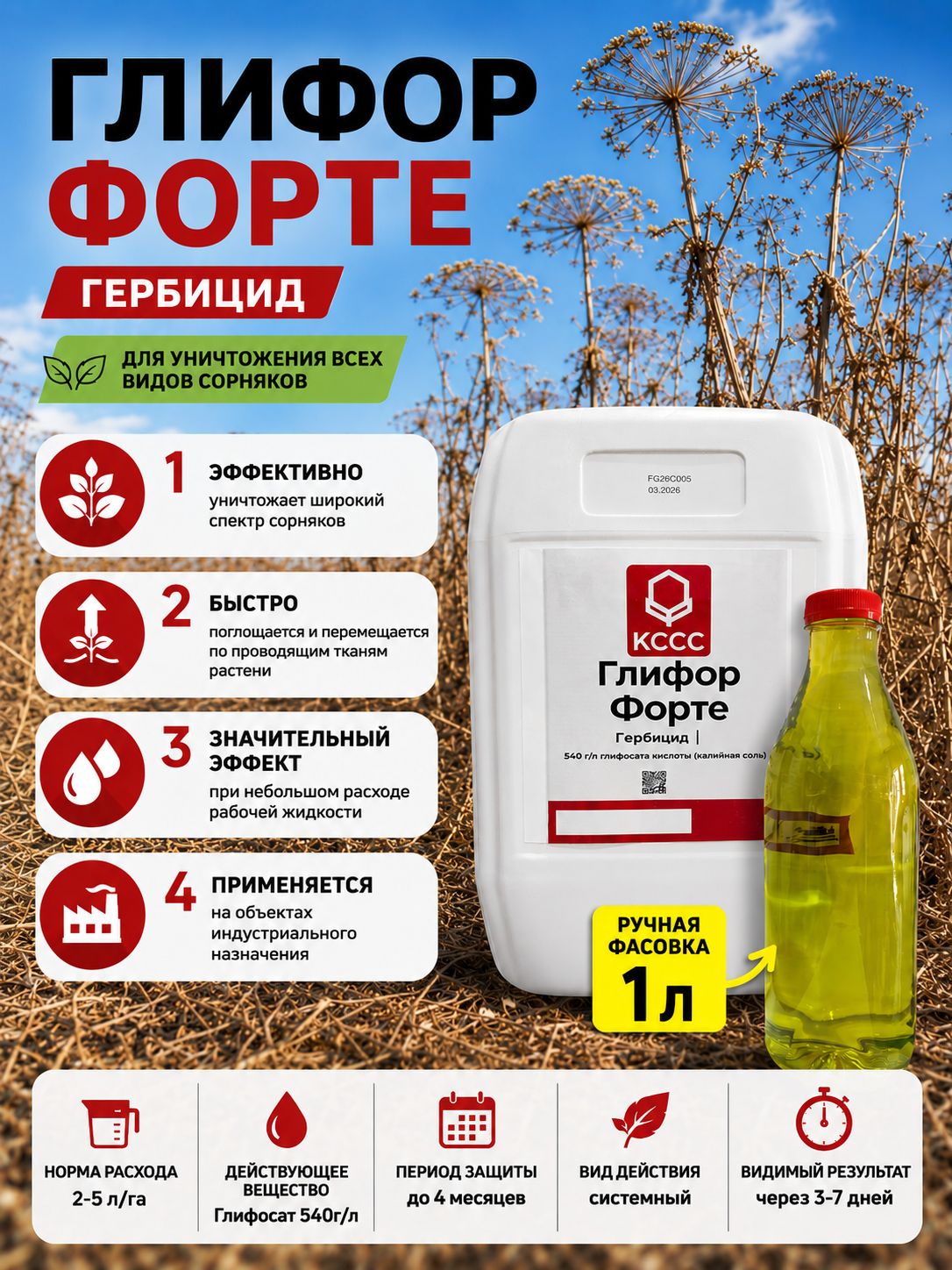 Гербицид Глифор Форте 1л