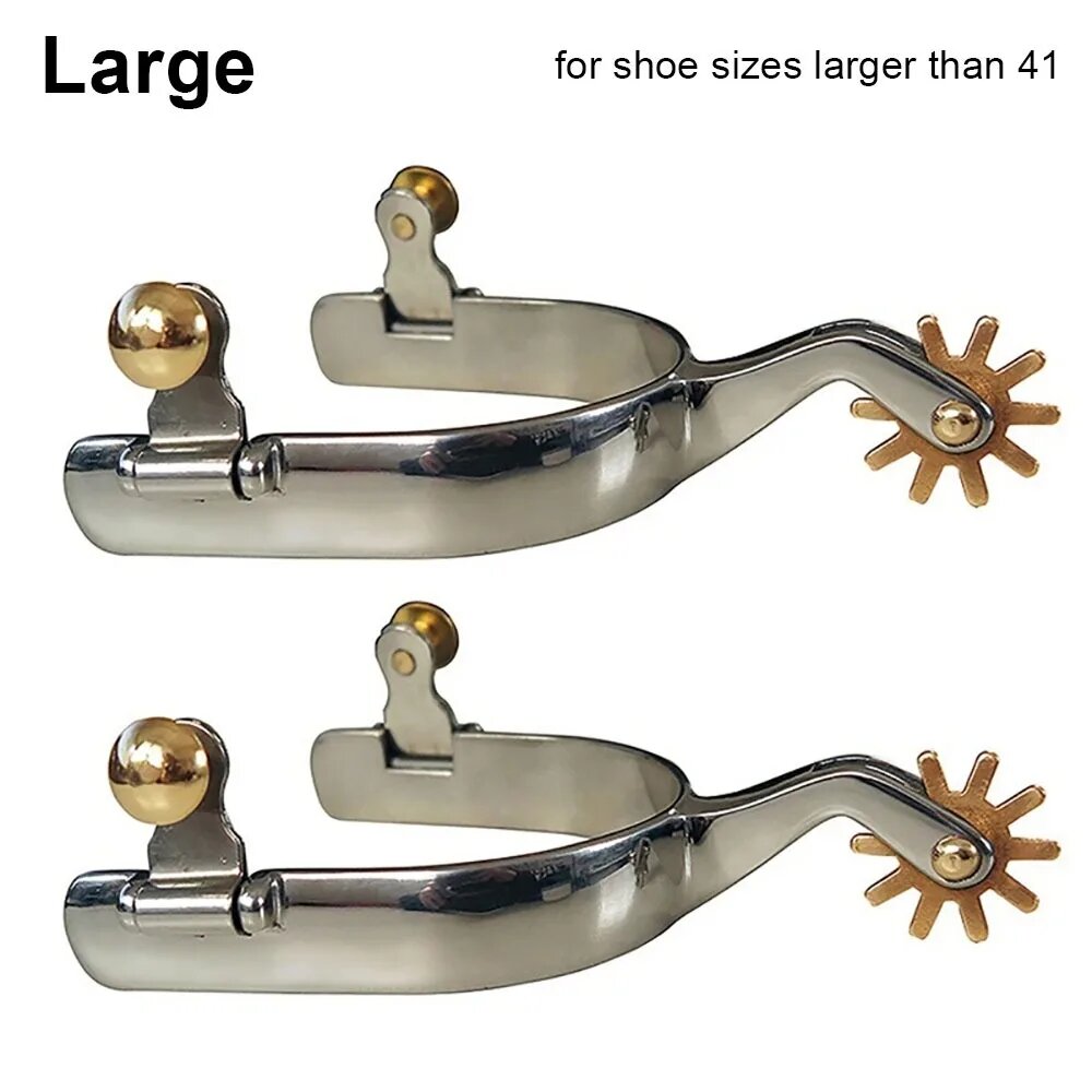 Шпоры из нержавеющей стали с латунной пряжкой 1Pair Large