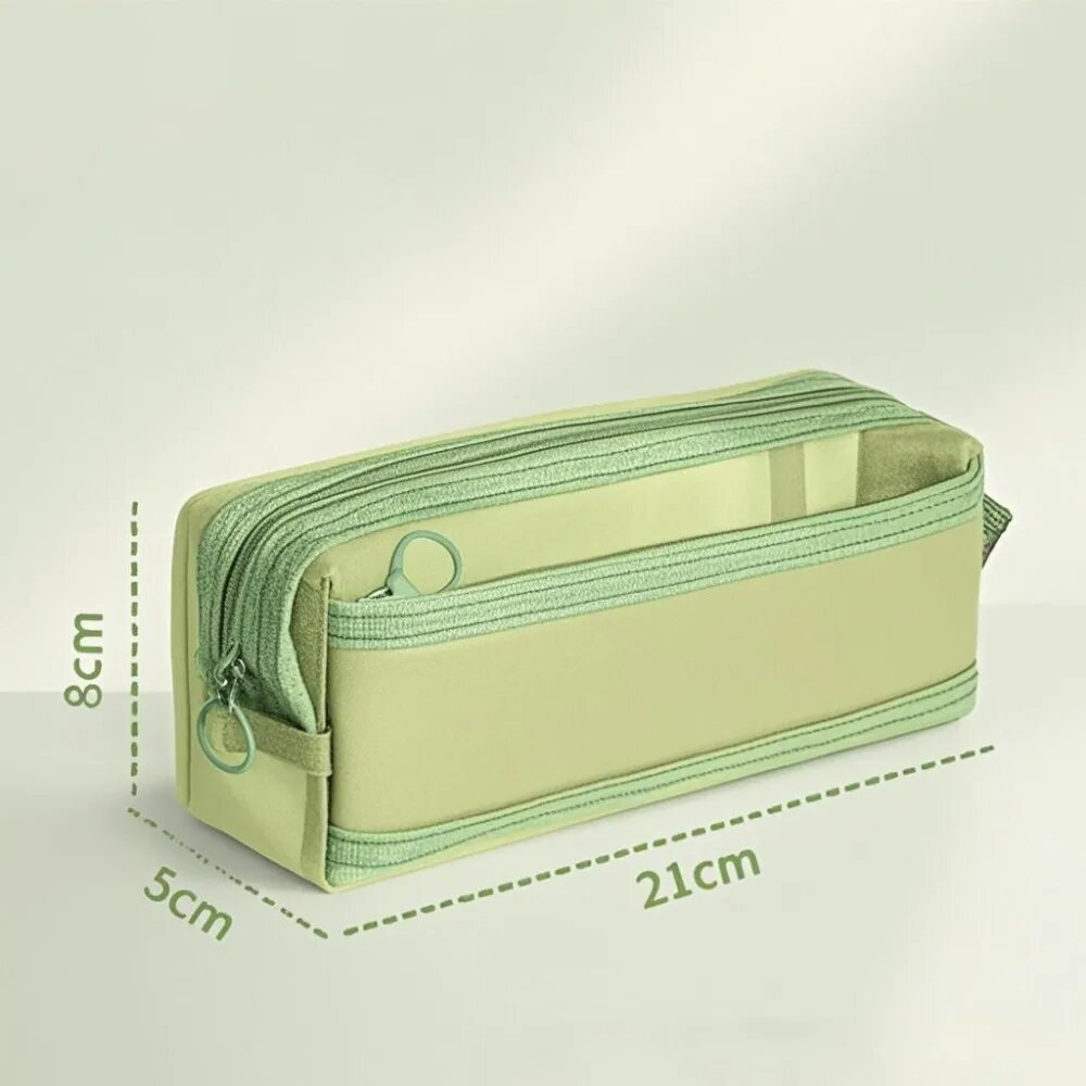 Сумка для ручек сетчатая двухслойная Зеленый, Rectangle-Green