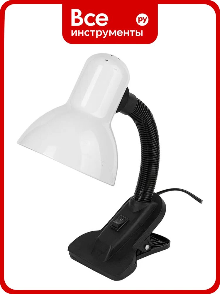 Настольный светильник General Lighting Systems на прищепке Е27, 300х120х90мм, белый GTL-021-60-220 800121