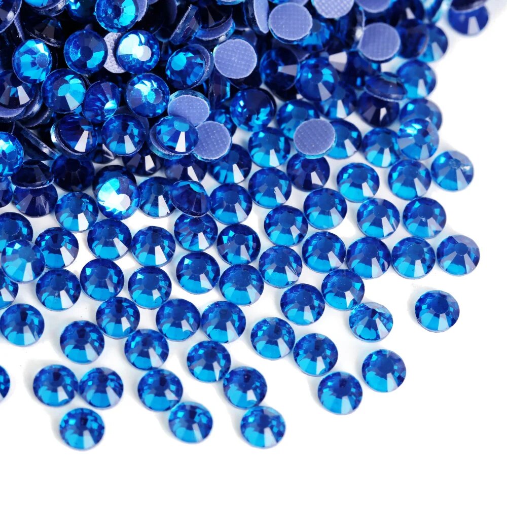 Стразы DMC Hotfix синие SS6-SS30 SS16-1440pcs, Capri blue