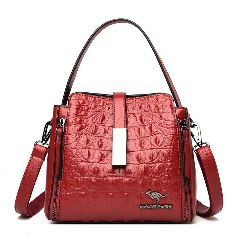 Женские женские сумочка высококачественные крокодиловые рисунки, red, SKU01829