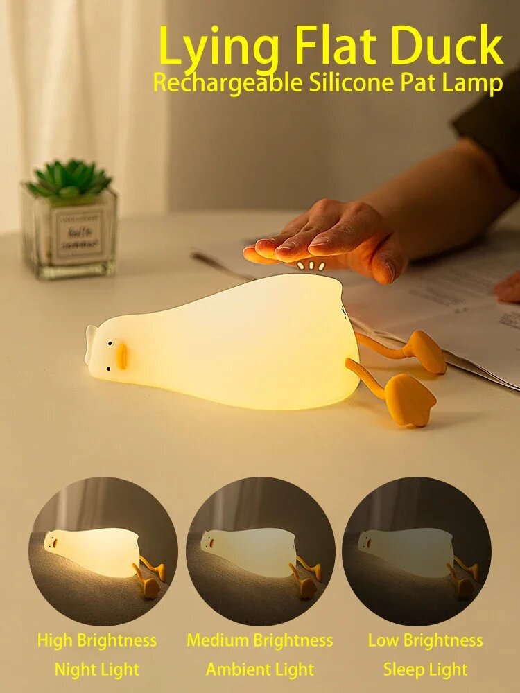Перезаряжаемый ночник-утенек LED 3 levels warm light